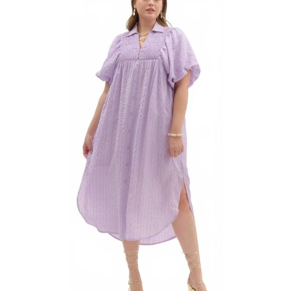 entro | Dresses | New Entro Puff Sleeve Dress In Lavendar | Poshmark